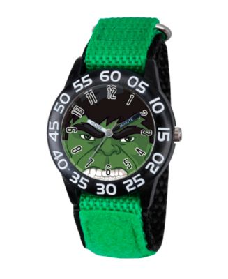 Marvel's Avengers: Hulk Boys' Black Plastic Time Teacher Watch - Macy's