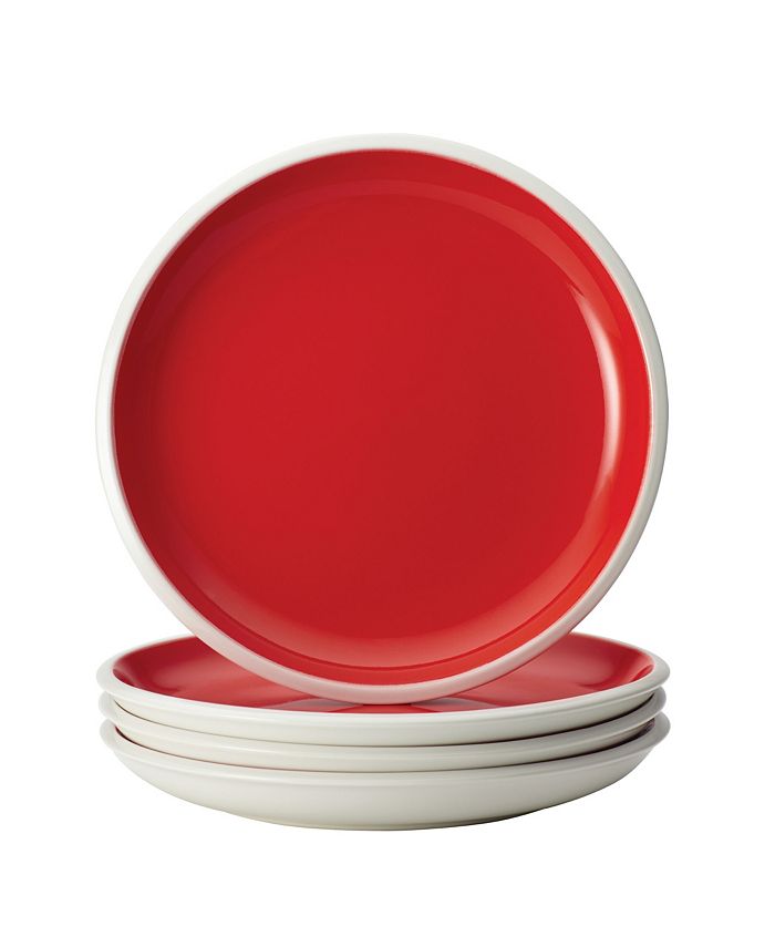 Rachael Ray Dinnerware Rise 4-Piece Red Stoneware Salad Plate Set - Macy's