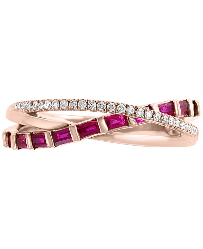 EFFY Collection EFFY® Ruby (1/2 ct. t.w.) & Diamond (1/10 ct. t.w ...