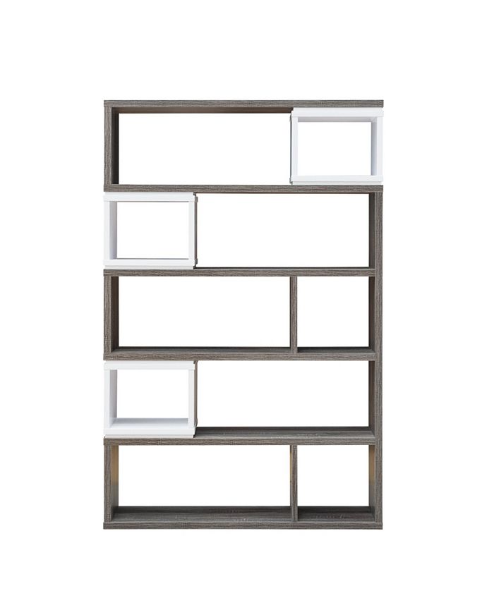 Furniture of America Ellie Modern Two-Tone Bookcase - Macy's