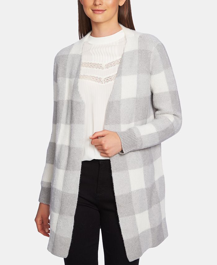 1.STATE Checked Jacquard Open-Front Cardigan - Macy's