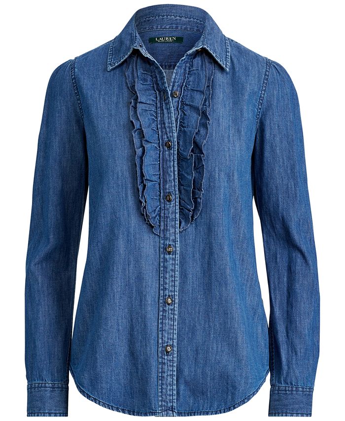 Lauren Ralph Lauren Ruffle-Trim Shirt - Macy's
