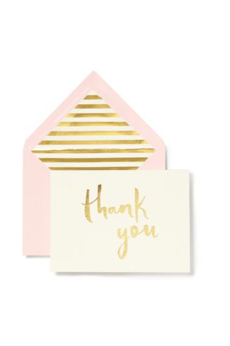Kate Spade New York Note Card Set, Thank You Blush With Gold - Macy's