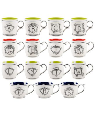 CLOSEOUT! Home Essentials Molly Hatch Monogram Mugs Collection - Macy's