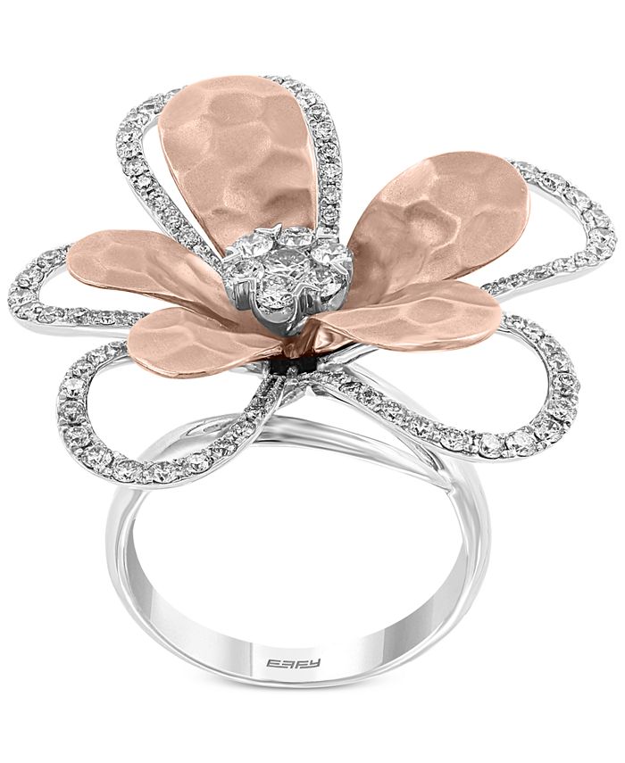 EFFY Collection EFFY® Diamond Flower Ring (1-1/4 ct. t.w.) in 14k White ...