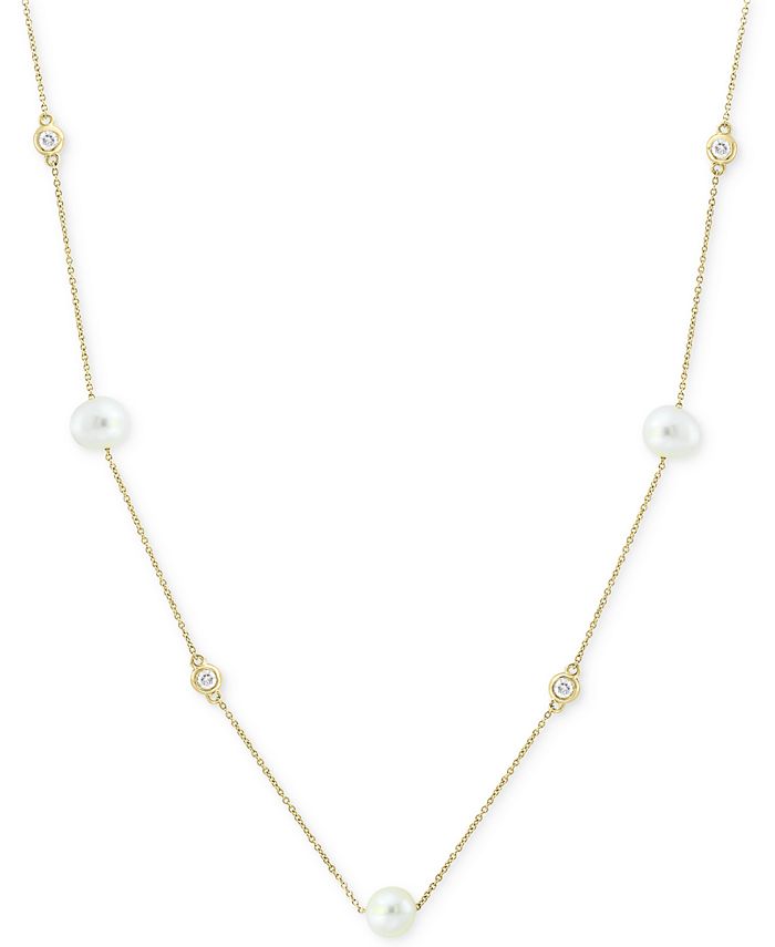 Effy Collection Effy® Cultured Freshwater Pearl 5 1 2mm And Diamond 1