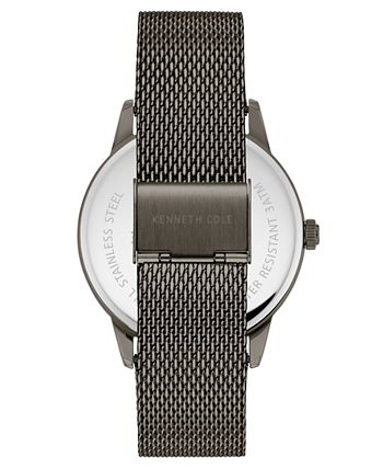 Kenneth Cole New York Men's Multifunction Gun Metal Mesh Bracelet Watch ...