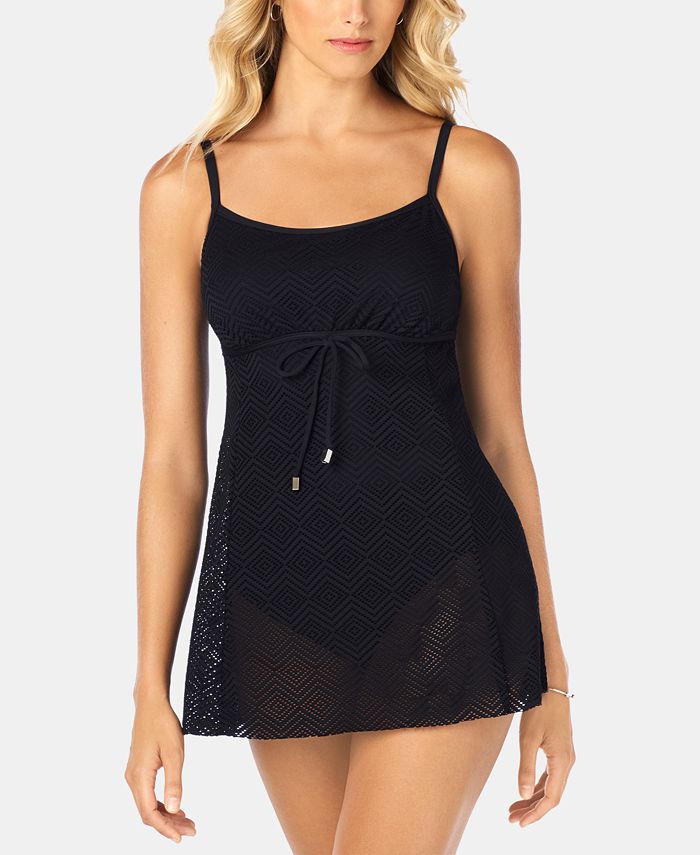 Swim Solutions Tummy Control Empire Swimdress Created For Macys Macys