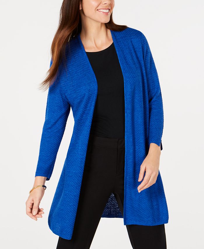 Kasper Ribbed Open-Front Cardigan - Macy's