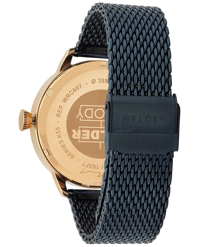 WELDER Women's Blue Stainless Steel Mesh Bracelet Watch 38mm - Macy's