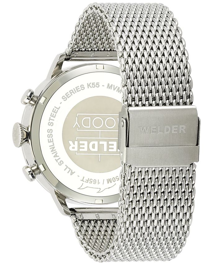 WELDER Men's Stainless Steel Mesh Bracelet Watch 45mm - Macy's