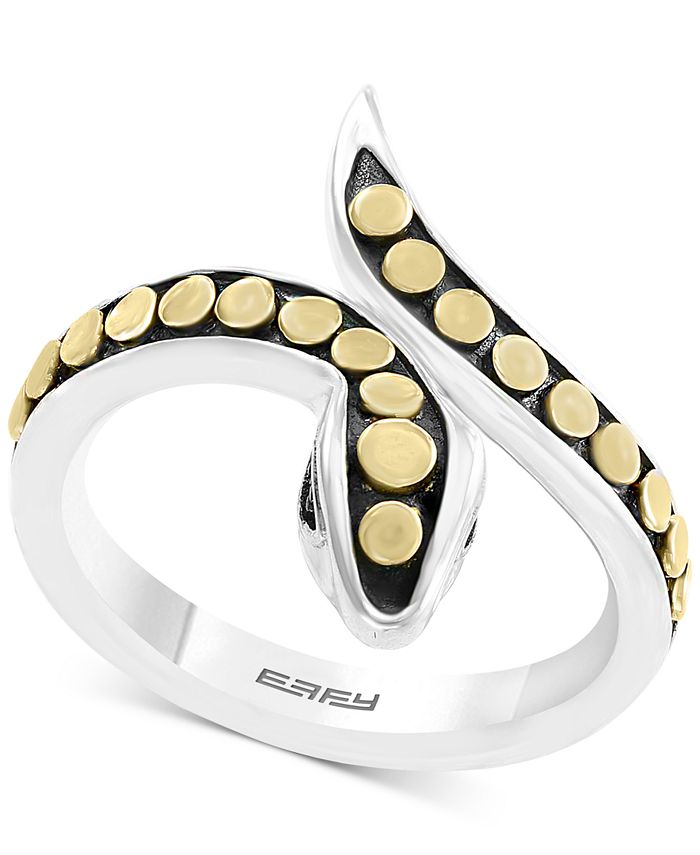 EFFY Collection EFFY® Diamond Accent Two-Tone Snake Ring in Sterling ...