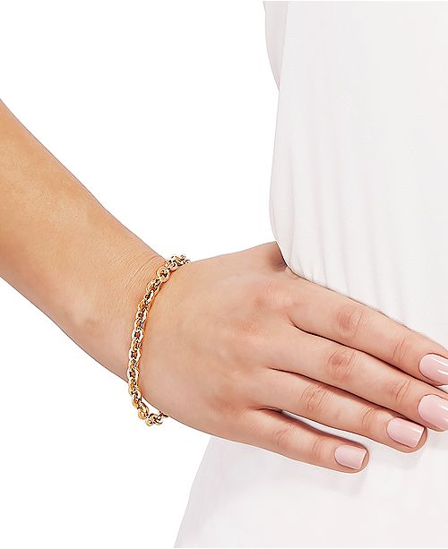 Italian Gold Rolo Link Bracelet in 10k Gold & Reviews - Bracelets ...