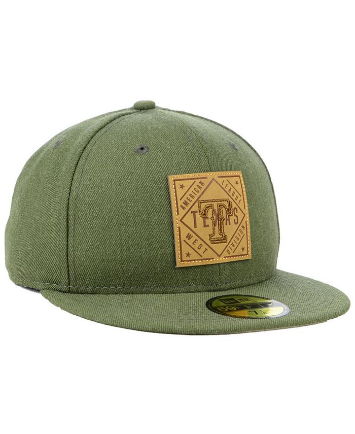 New Era Texas Rangers Leather Patch 59FIFTY-FITTED Cap - Macy's