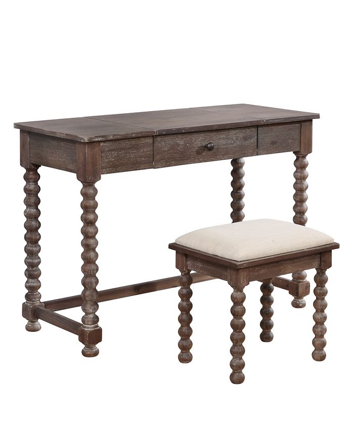 Linon Home Décor Ashley Vanity Set with Bench and Mirror - Macy's