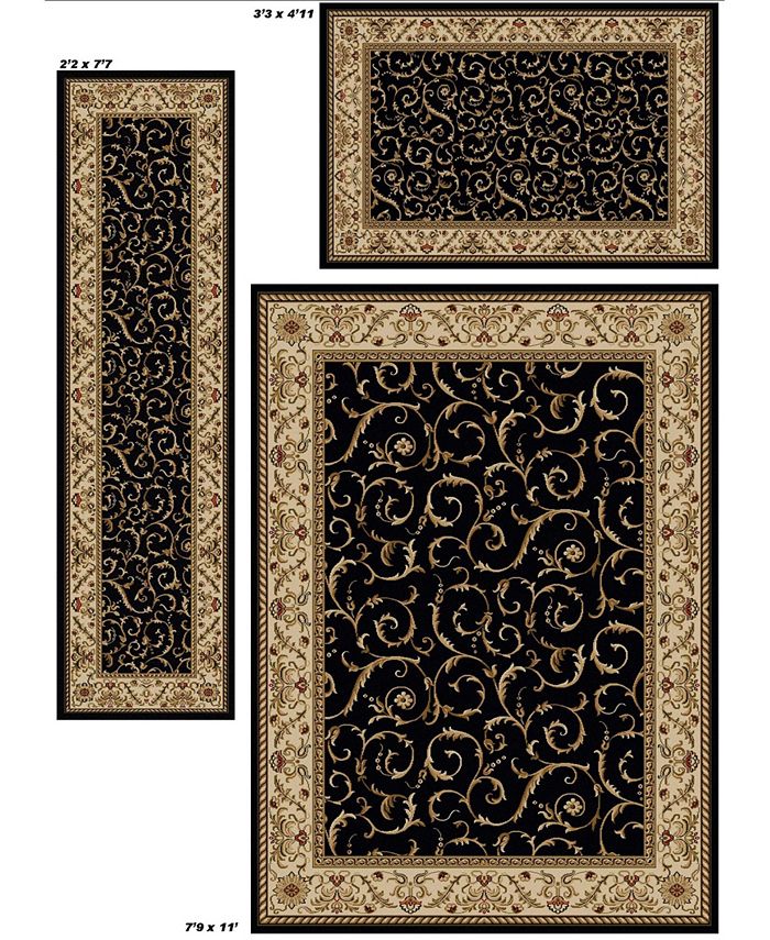KM Home CLOSEOUT! Kenneth Mink Area Rug Set, Roma Collection 3 Piece ...