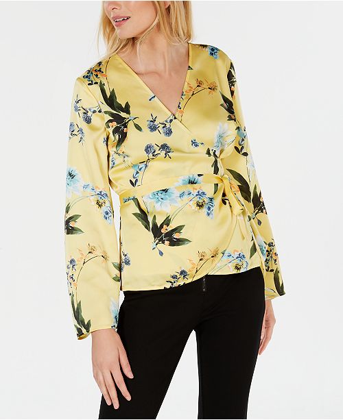 INC International Concepts I.N.C. Petite Volume-Sleeve Wrap Blouse ...