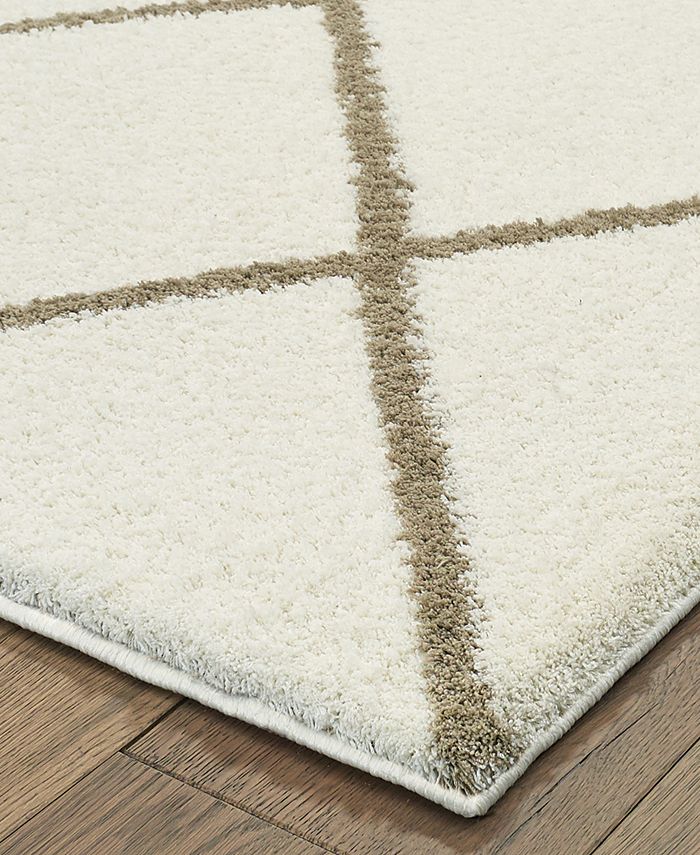 Oriental Weavers Verona Shag 2W Ivory/Brown 2'3" x 7'6" Runner Area Rug ...