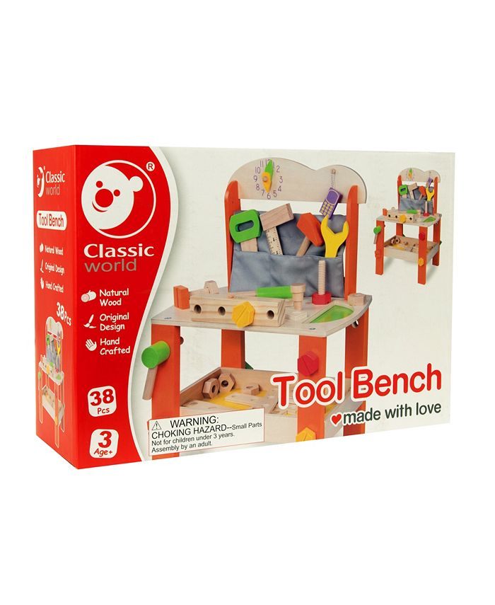 Classic Toy Wood Work Bench with Tools - Macy's