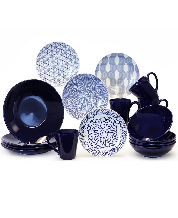 Baum 16 Piece Mixed Pattern Dinnerware Set, Service for 4 - Macy's