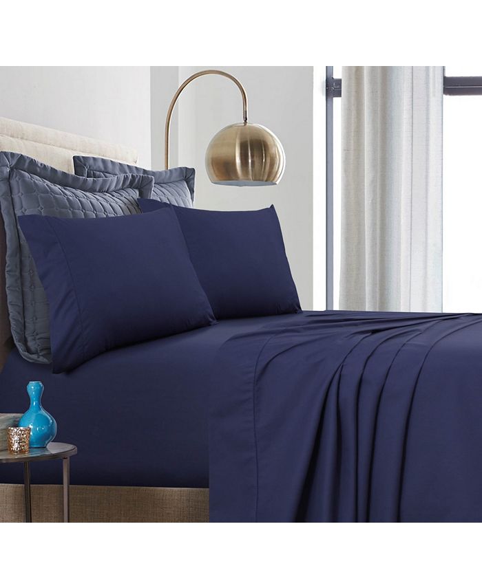 Tribeca Living 500 Thread Count Cotton Percale Extra Deep Pocket Full ...