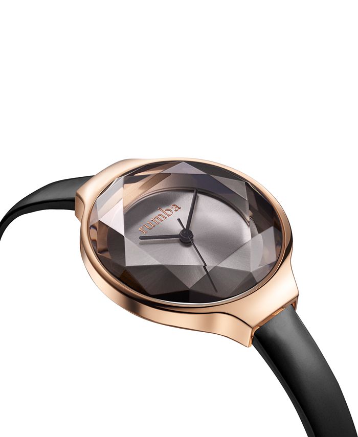 RUMBATIME Orchard Gem Black Diamond Patent Leather Women's Watch - Macy's