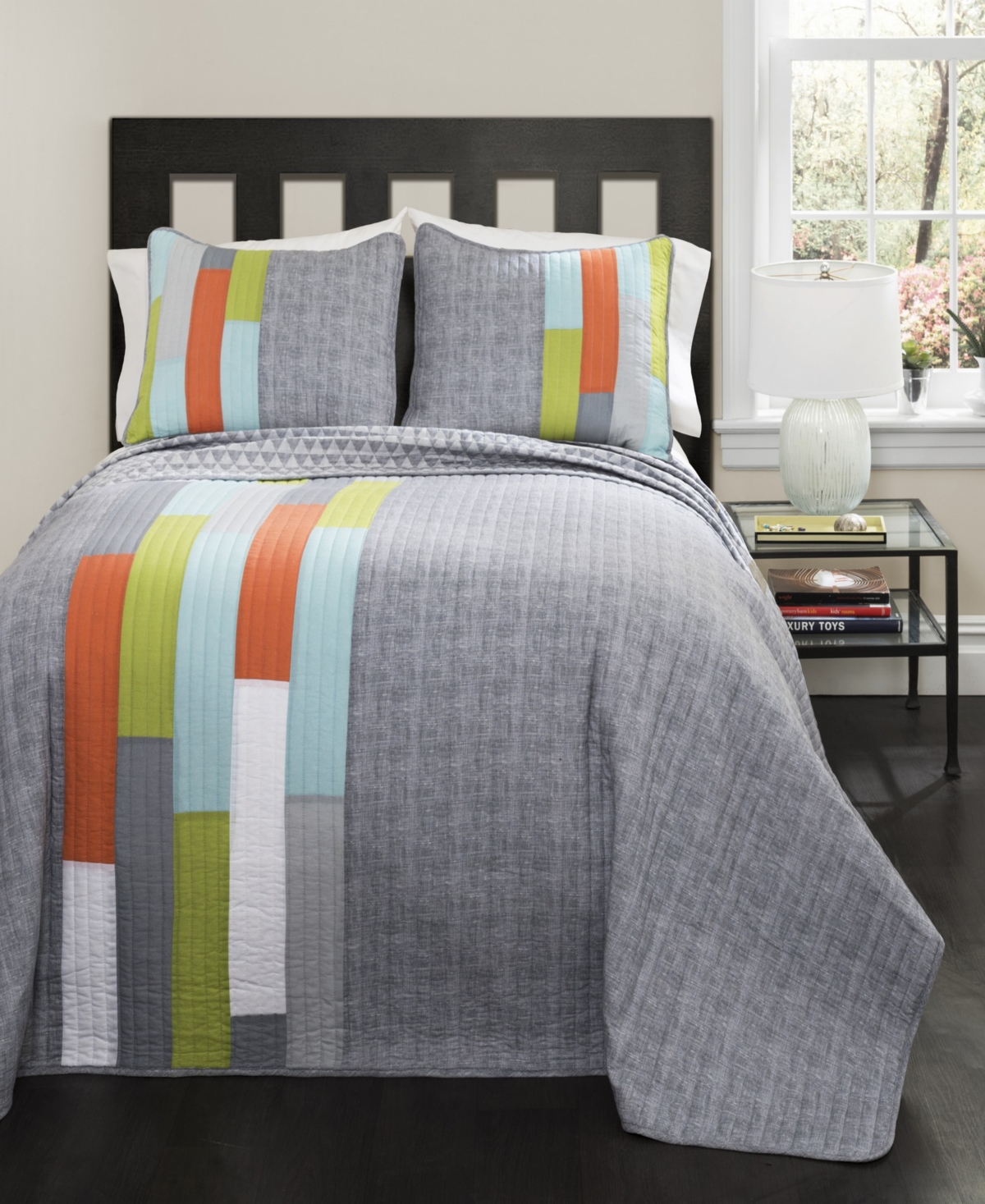 Click here for Lush Decor Shelly Stripe 3-Pc. Quilt Set  King - O... prices
