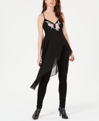 GUESS Danielle Embroidered Asymmetrical Camisole - Macy's