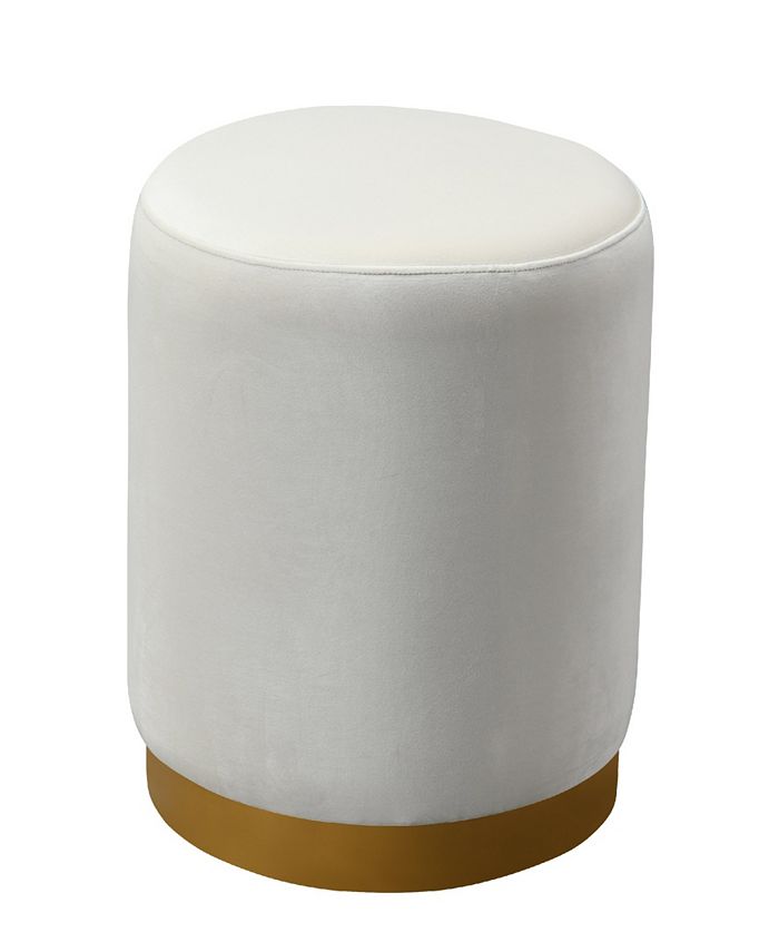 TOV Furniture Opal Cream Velvet Ottoman - Macy's