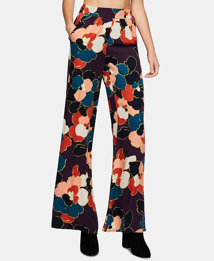 BCBGeneration Floral-Print Palazzo Pants - Macy's