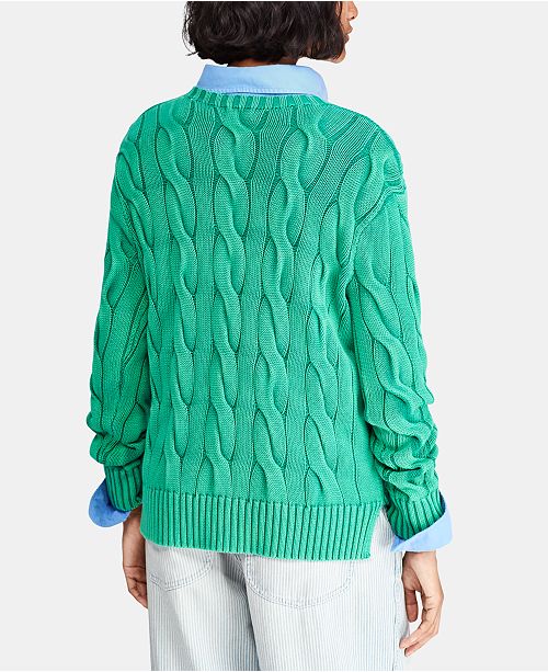 Polo Ralph Lauren Cable-Knit Cotton Sweater - Women - Macy's