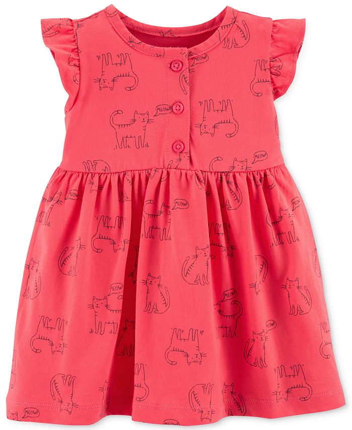 Carter's Baby Girls Cat-Print Cotton Dress - Macy's