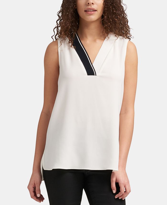 DKNY Contrast-Trim Tank Top - Macy's