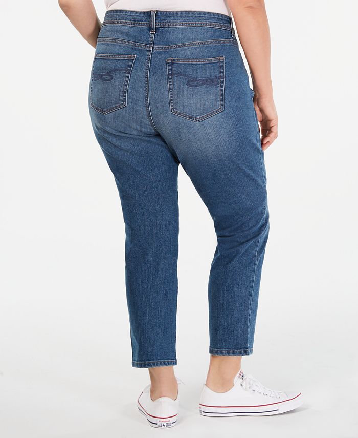 Style And Co Plus Size Tummy Control Slim Leg Jeans Created For Macys