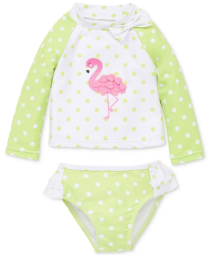 Little Me Flamingo Baby Girls 2-Pc. Rashguard - Macy's