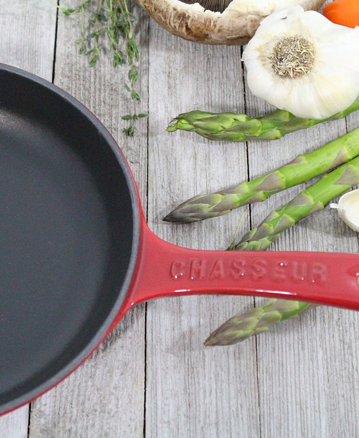 Chasseur French Enameled Cast Iron Fry Pan with Cast Iron Handle, 8 ...