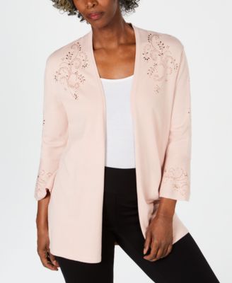 JM Collection Embellished Bell-Sleeve Cardigan, Created for Macy's - Macy's