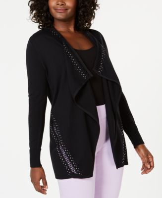 JM Collection Embellished Draped Cardigan, Created for Macy's - Macy's