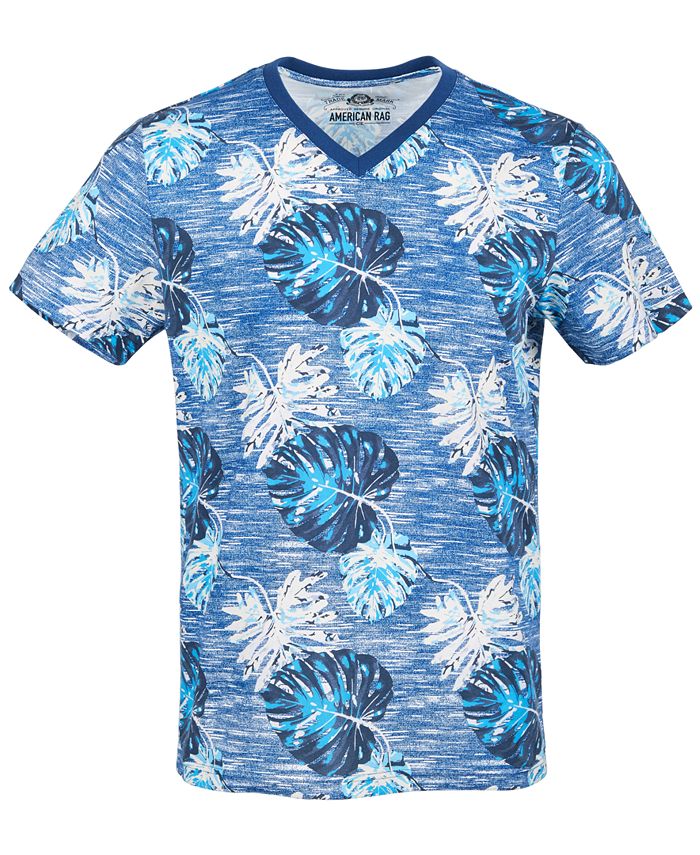 American Rag Men's V-Neck Floral T-Shirt, Created for Macy's - Macy's