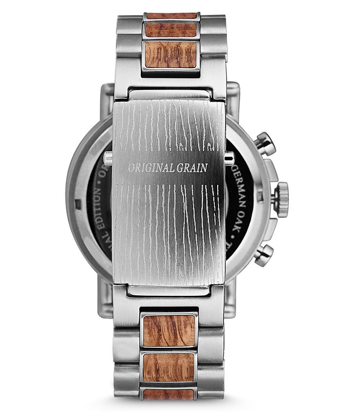 Original Grain Reclaimed Craft Beer Barrel Wood Chronograph, Stainless ...