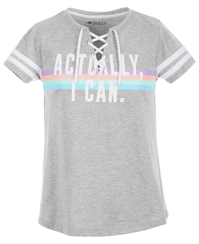 Ideology Big Girls Plus Graphic Print Lace Up Top Created For Macys