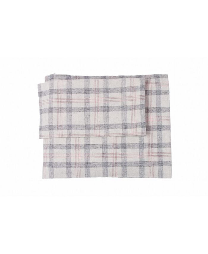 La Rochelle Flannel Check Plaid Sheet Set California King - Macy's
