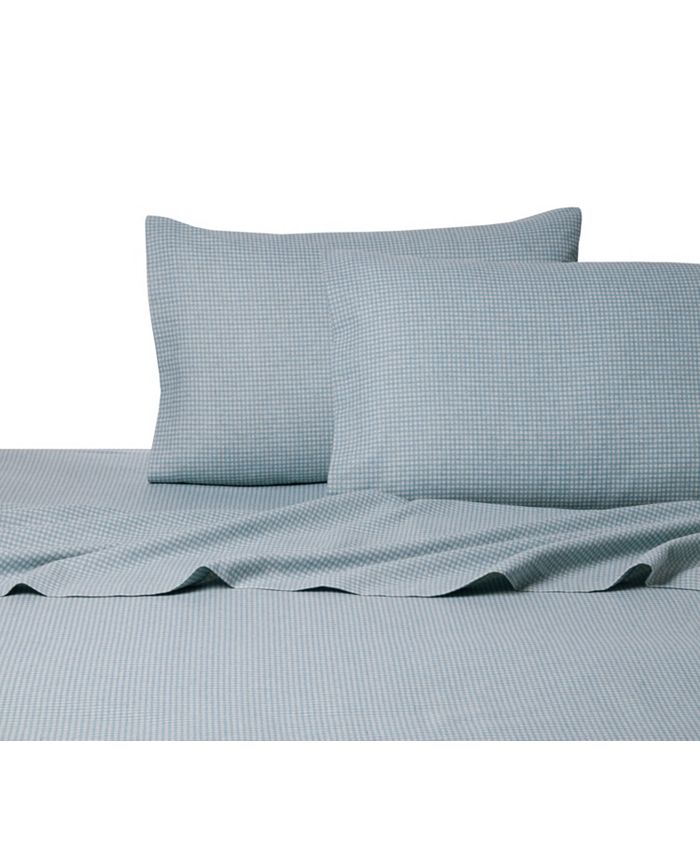 La Rochelle Heather Ground Gingham Flannel Sheet Set California King ...