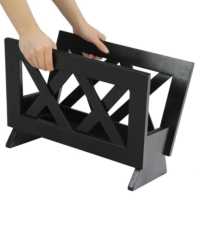 Oceanstar Contemporary Mahogany Solid Wood Magazine Rack - Macy's