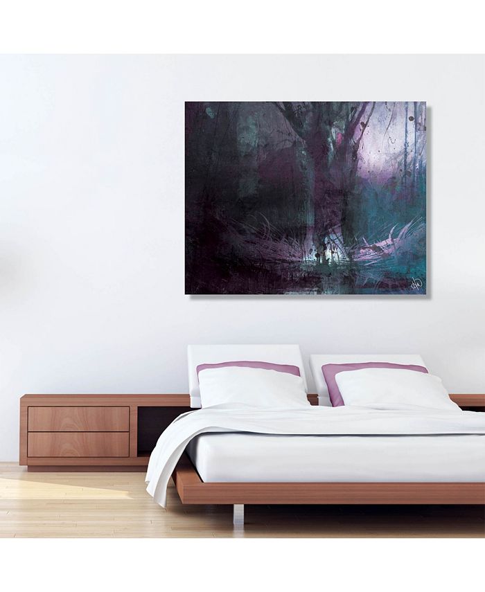 Creative Gallery Foreboding Indigo Fir Tree Abstract 20" x 24" Metal ...