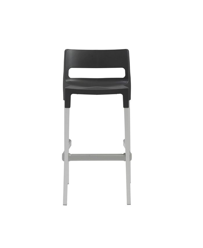 Euro Style Divo-B Stackable Bar Stool with Aluminum Legs - Set Of 4 - Macy's