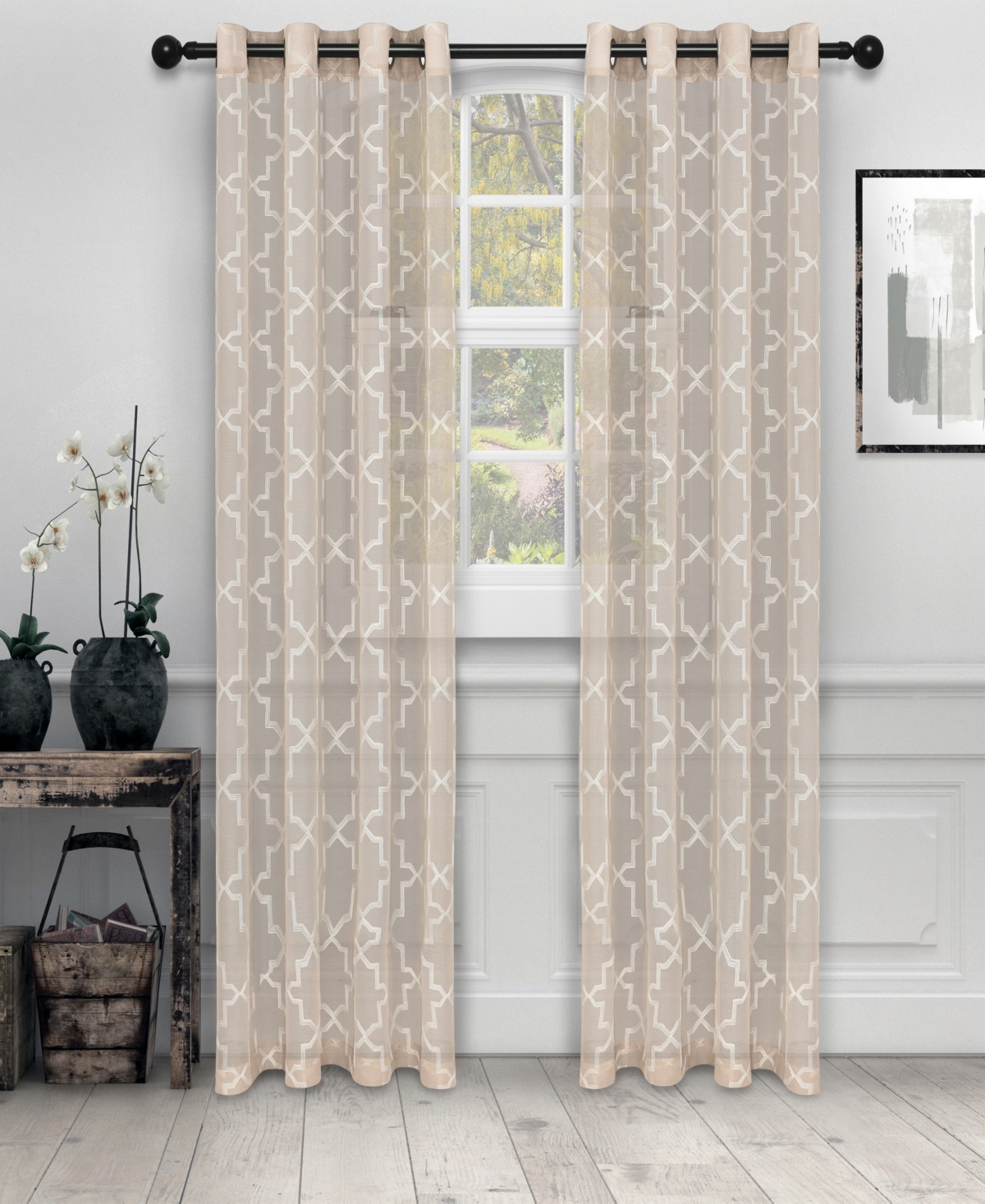 Click here for Superior Quatrefoil Modern Geometric Window Curtai... prices