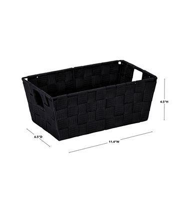 Simplify Small Woven Storage Shelf Bin in Black - Macy's