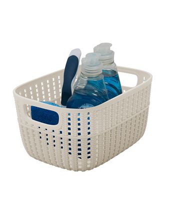 Simplify 2-Tone Decorative Small Storage Basket in Ivory - Macy's