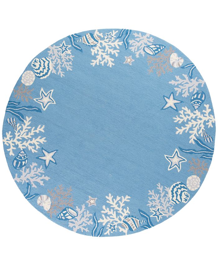 Kas Sonesta Coastal 2024 Sea Blue 7'6" Round Area Rug - Macy's